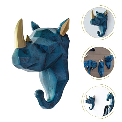 Homoyoyo Elephant Head Wall Decor Rhino Wall Hooks Cartoon Towel Hooks Door Clothes Hangers Wall Hat Organizer Animals Sundries Rack Hooks for Bathroom Kitchen Supplies Cute Wall Hooks