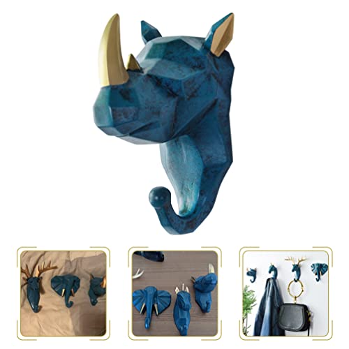 Homoyoyo Elephant Head Wall Decor Rhino Wall Hooks Cartoon Towel Hooks Door Clothes Hangers Wall Hat Organizer Animals Sundries Rack Hooks for Bathroom Kitchen Supplies Cute Wall Hooks