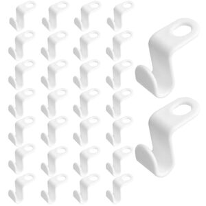 penck hanger space saving hooks plastic clothes hanger connector hooks for closet space saver and organizer closets, 30pcs, load 20 pounds, white