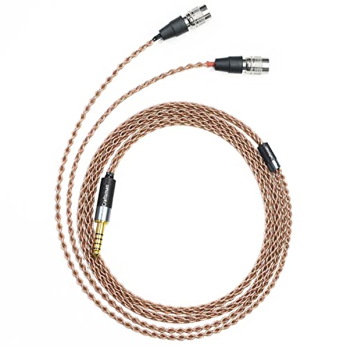 GUCraftsman 6N Single Crystal Copper Upgrade Headphone Cable 3.5mm/4.4mm/4Pin XLR Headphone Upgrade Cable for MrSpeakers/Dan Clark Audio Aeon 2 Ether 2 Ether C Flow Stealth (6.35mm Plug)