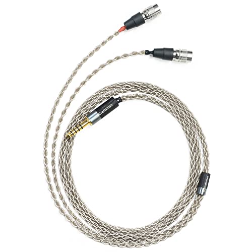 GUCraftsman 6N Single Crystal Silver Upgrade Headphone Cable 3.5mm/4.4mm/4Pin XLR Headphone Upgrade Cable for MrSpeakers/Dan Clark Audio Aeon 2 Ether 2 Ether C Flow Stealth (4.4mm Plug)