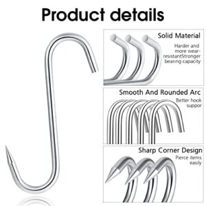 8 Pcs Meat Hook 8 Inch 10 mm Stainless Steel Hanging Meat Hook Butcher Hooks Processing S Shaped Meat Equipment Heavy Duty Meat Hanging Hooks Meat Hangers for Beef Sausage Fish Turkey Chicken Ribs