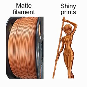 Silk PLA Pro Silk Copper PLA Filament 1.75mm 1KG 3D Printer Filament 3D Printing Materials Silky Metallic Metal Copper PLA Plus CC3D Silk Filament