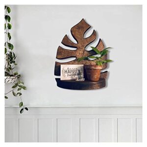 Kunpengzhao Monstera Shaped Shelf ，Monstera Leaf Shaped Wooden Wall Shelves，Floating Wall Shelf Monstera Leaf Shape，Home Shelf Display Holder for Living Room, Bedroom, Home Decor