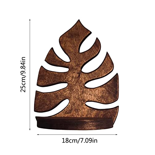 Kunpengzhao Monstera Shaped Shelf ，Monstera Leaf Shaped Wooden Wall Shelves，Floating Wall Shelf Monstera Leaf Shape，Home Shelf Display Holder for Living Room, Bedroom, Home Decor