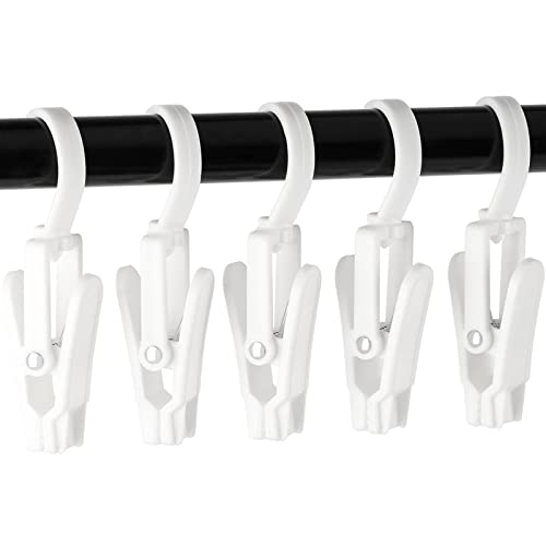 10pcs Rotating Laundry Hooks Plastic Clothes Pins Hanger Clips for Bathroom Kitchen Hanging Towels Dish Cloths