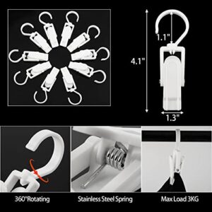 10pcs Rotating Laundry Hooks Plastic Clothes Pins Hanger Clips for Bathroom Kitchen Hanging Towels Dish Cloths