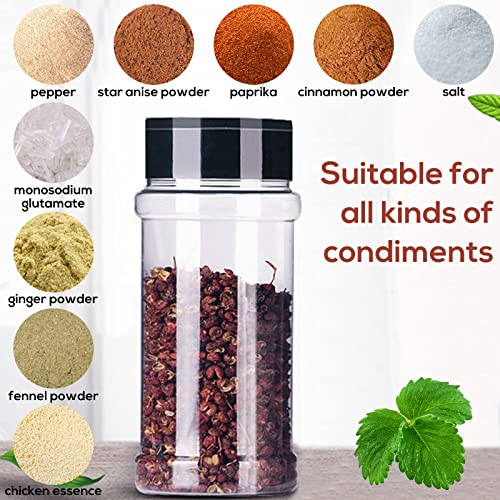 Ysanciuu 18 Pack 3.5 Oz Clear Plastic Spice Jars With Black Cap,Glitter Shaker Bottle Empty,Seasoning Containers for Storing Spice,Herbs and Seasoning Powders