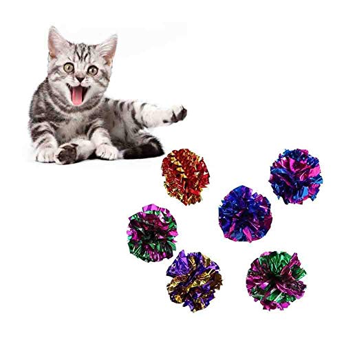 PULABO Simple and Sophisticated DesignCrinkle Balls Pet Cat Toys Rustle Balls Interactive Balls Toys 10 Pieses Fine Craftsmanship