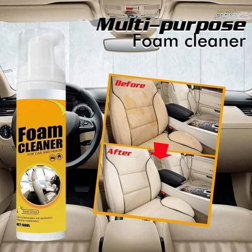 LJXWRF Amplesunshine Foam Cleaner, Multifunctional Car Foam Cleaner Spray, Powerful Stain Removal Kit 100ml, Foam Cleaner for Car and House Lemon Flavor (100ML-3PCS)