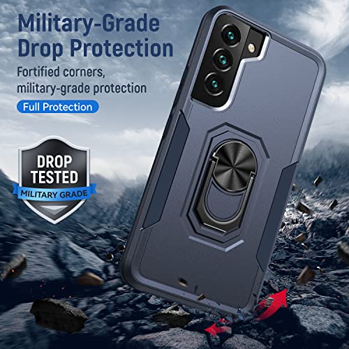 DAWEIXEAU Case for Galaxy S22 5G,Galaxy S22 5G(2022) Case Heavy Duty Rugged Shockproof Protective Cover Case for Samsung Galaxy S22 5G，6.1 inch (Blue)