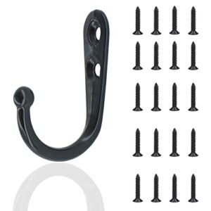 lupanter 10 pcs black coat hooks for hanging hat, towel, key, robe, coats, wall mounted by screws…