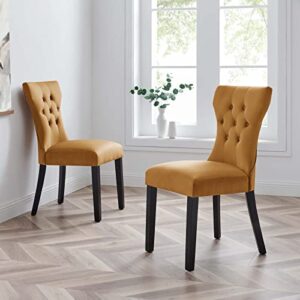 modway silhouette dinning chair, cognac