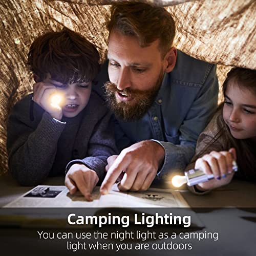 GANA Night Light for Kids, Comfortable LED Warm White Light Source (3000K) - Suitable for All USB Output Ports, Mini Portable Emergency Light, for Bedroom, Bathroom, Stairs or Camping (6PACK)…