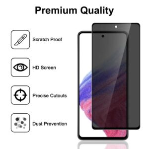 [2+2 Pack] Privacy Screen Protector for Samsung Galaxy A53 5G 2022 and Camera Lens Protector, Anti-Spy, Bubble Free, Easy Installation [Not Fit for Fingerprint Recognition] (Not for Galaxy A52)