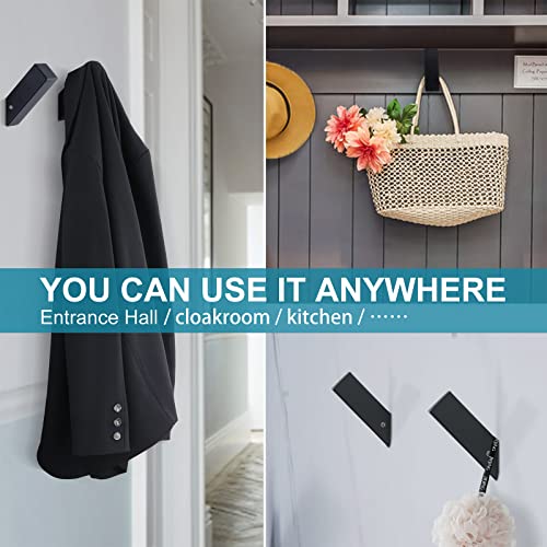 KZH Matte Black Towel Hook for Bathroom Livingroom Hotel Style Wall Mounted Wall Hooks 304 Stainless Steel Modern Coat Robe Hooks Wall Mounted(4, Black)