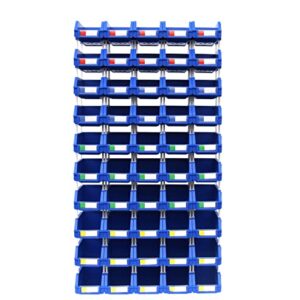 DJC Supply Blue Large 8.4" X 11" X 6.9" Heavy Duty Thermoplastic Storage Bin, Stackable, Hangable, Side Connect (2 PACK)