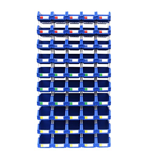 DJC Supply Blue Large 8.4" X 11" X 6.9" Heavy Duty Thermoplastic Storage Bin, Stackable, Hangable, Side Connect (2 PACK)