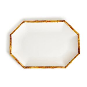 two's company bamboo touch octagonal serving tray / platter