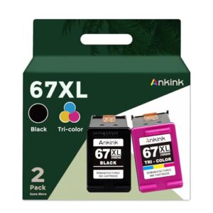 ankink 67xl ink cartridge replacement for hp ink 67 xl hp67 black color combo 2700 2700e 2752 2752e 2742e 2755 2755e 4100 4100e 4152e 4155 4155e 6000 6055e 6055 6400 6458 6458e 6452 6455 6455e printer