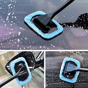 BOUTICOL Car Windshield Cleaning Tool Bonnets 20 Pack Car Care Microfiber Cloths for Windshield Cleaner Tool, Windshield Cleaner Wand Replaceable Glass Cleaning Bonnets, Fit 5” Plate