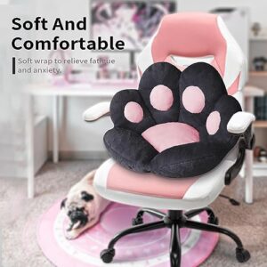 Ditucu Cat Paw Cushion Kawaii Chair Cushions 31.4 x 27.5 inch Cute Stuff Seat Pad Comfy Lazy Sofa Office Floor Pillow for Gaming Chairs Room Decor Black