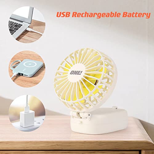 CABF (2 Pcs) Handheld fan,portable fan,mini USB fan,Foldable fan with lanyard,3 Speed,1200mAh rechargeable Battery Operated for home,office,indoor,outdoor and travel.(white)…