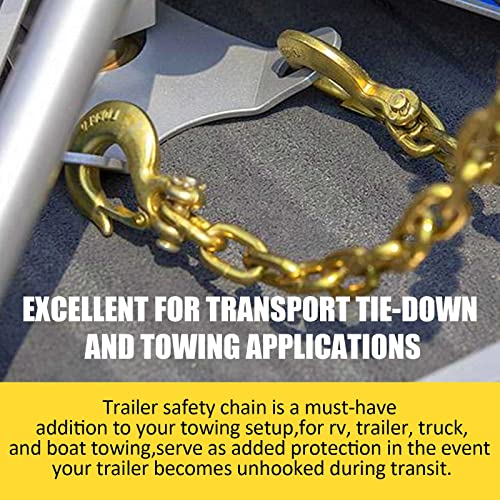 AYMMIC Trailer Safety Chain Grade 70 5/16" x 36",2pcs,Each Fitted with 2 Clevis Slip Hook with Latch end Fitting,Working Load Limit:4,700 Lbs,for Heavy Duty Traile and Gooseneck Couplers