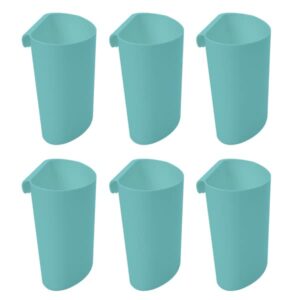 jakago 6-pack little hanging bucket - hanging cup holder for rolling cart shelf wall storage box for kitchen living room bathroom desktop cleaning trash can(teal)