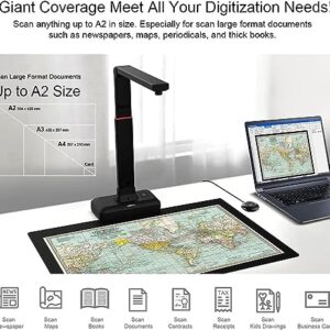 VIISAN S21 Large Format Book & Document Scanner, Capture A2, 27MP High Resolution, Auto-Flatten & Fingerprint Removal Technologies, Adjustable Height, Multi-Language OCR, Run On Windows & macOS