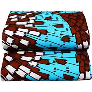 Vkceeool African Print Fabric Ankara Traditional Wax Fabric Dashiki Cloth Fabric 1 Yard (Fabric-A02)