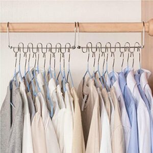 Bigougem Clothing Hanger Pants Organizer for Closet,Rotatable Foldable Household Clothes Hangers Perforated Steel Storage Rack Holder 02