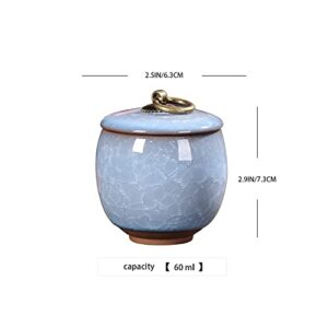 Urn for Human Ashes,Small Urns for Human Ashes Cat Urns for Ashes Dog Urn Decorative Urns Beautiful Small Sharing Funeral Urn with Black Gift Box (Blue)