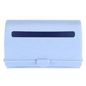 Trash Bag Roll Box Back Adhesive Wall Mount Trash Garbage Plastic Bag Storage Box Organizer Rack Wall Mounted Plastic Bag Holder Trash Bag Dispenser Roll Holder(Blue)