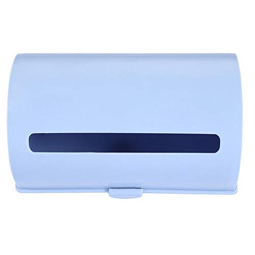 Trash Bag Roll Box Back Adhesive Wall Mount Trash Garbage Plastic Bag Storage Box Organizer Rack Wall Mounted Plastic Bag Holder Trash Bag Dispenser Roll Holder(Blue)