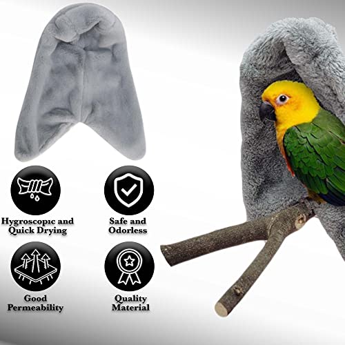 SIMENA Bird Buddy, Corner Fleece Bird Blanket, Cozy Bird Bed Warmer Parrot House for Cage, Cuddle Nest Hanging Toy for Lovebirds Parakeet (Medium)