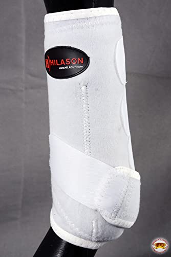 HILASON L M S Horse Front Leg Ultimate Sports Boots Pair ‎‎‎‎White | Horse Leg Boots | Splint Boots for Horses | Horse Jumping Boots| Professional Choice Horse Boots