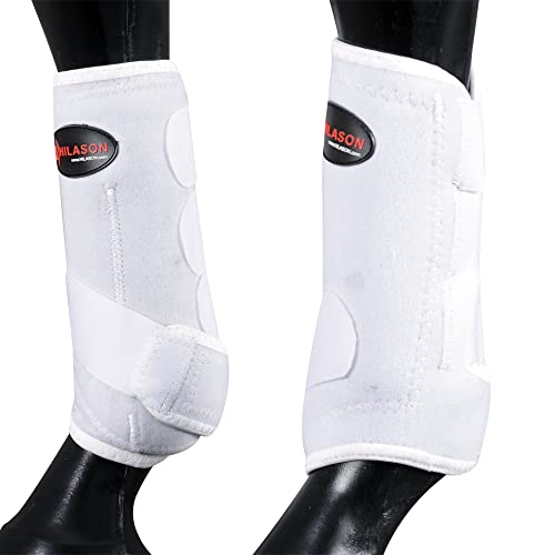 HILASON L M S Horse Front Leg Ultimate Sports Boots Pair ‎‎‎‎White | Horse Leg Boots | Splint Boots for Horses | Horse Jumping Boots| Professional Choice Horse Boots