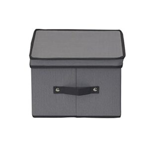 Household Essentials Dinner Plate Storage Box, Strong Frame and Handles, Windowed Panel, Fully Removable Lid, Stackable and Foldable, Perfect for Preserving Your Dinnerware, Gray