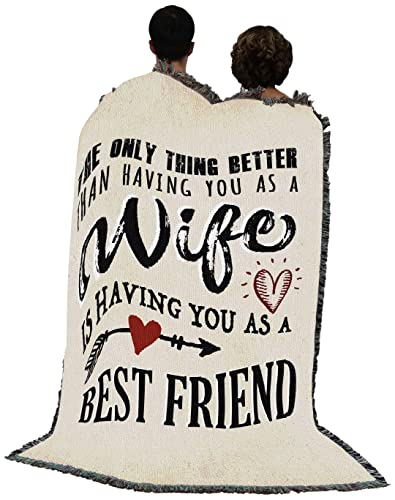 Pure Country Weavers Only Thing Better Wife Best Friend Blanket - Gift Tapestry Throw Woven from Cotton - Made in The USA (72x54)