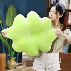 Tezimjia3D Four-Leaf Clover Throw Pillow Plush Seating Cushion Home Decoration - Cute Room Decor for Girls, Teens, Tweens & Toddlers - Plush Pillow for Reading and Afternoon nap (Green-Large)