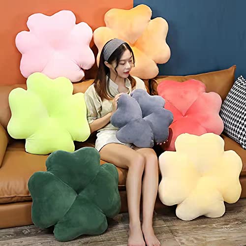 Tezimjia3D Four-Leaf Clover Throw Pillow Plush Seating Cushion Home Decoration - Cute Room Decor for Girls, Teens, Tweens & Toddlers - Plush Pillow for Reading and Afternoon nap (Green-Large)