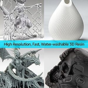 SuperFast 8K 3D Printer Resin Water Washable, 50um Print in 0.5 sec, Made in Korea by 3DMaterials (5000g, Grey)