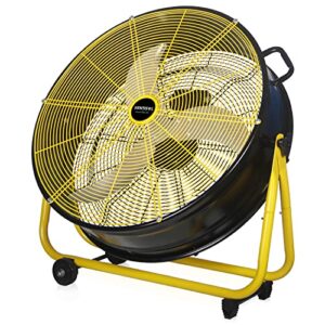 ventisol industrial fan 24" high velocity floor fan with 3 speed 7800 cfm, heavy duty metal drum fan for shop, garage, warehouse, workshop, factory, commercial