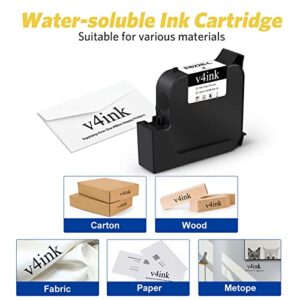 v4ink Original Solvent Fast Dry Ink Cartridge EB22B-L (1 Inch) Replacement BENTSAI B35 B85 Handheld Inkjet Printer (Black, 1-Pack)