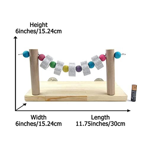 Litewoo Pet Wooden Standing Platform Square Chewing Wooden Shelf Board Suitable for Parrot Chinchilla Hamster Guinea Pig Gerbil Rabbit Squirrel Honey Bag Glider Small Animals Etc