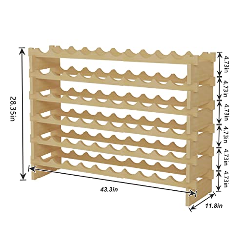 SogesHome Wine Rack Wood Storage Rack Stand, 60 Bottles Holder, 6 Tier Stack-able Wine Storage Organizer Free Standing