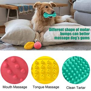 LUKITO Puppy Chew Toys 3 Pack, Durable Dog Chew Toys for Aggressive Chewers, Tough Puppy Teething Toys with Natural Rubber for Small and Medium Dog Teeth Cleaning