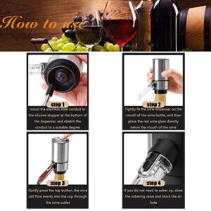 ANDRSAN Electric Wine Aerator, Wine Dispenser Pump Set with Retractable Tube, Portable One-Touch Wine Decanter, Best Gift for Wine Lovers or Own Use, Suitable for Travel/Home