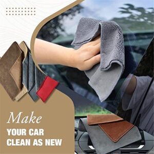 4pcs super absorbent car drying towel - suede coral velvet double-sided car towel, no-scratch lint-free reusable thickened microfiber dust cleaner cloth